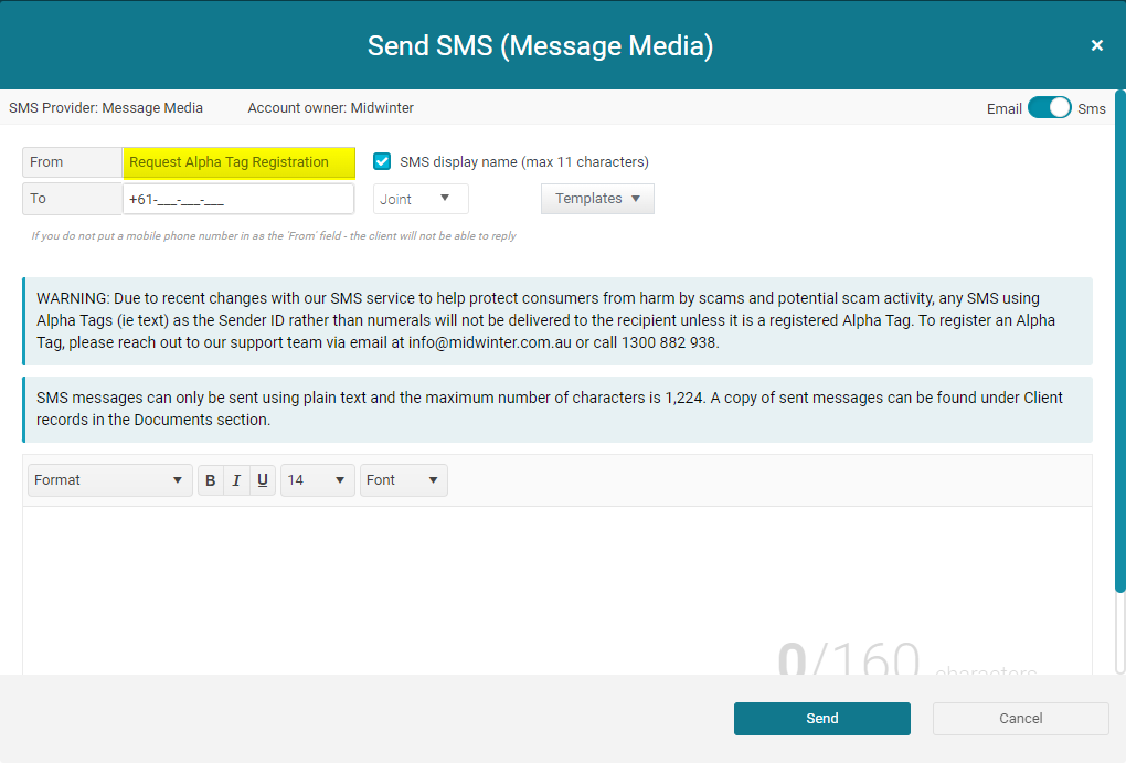 SMS Functionality SMS Functionality